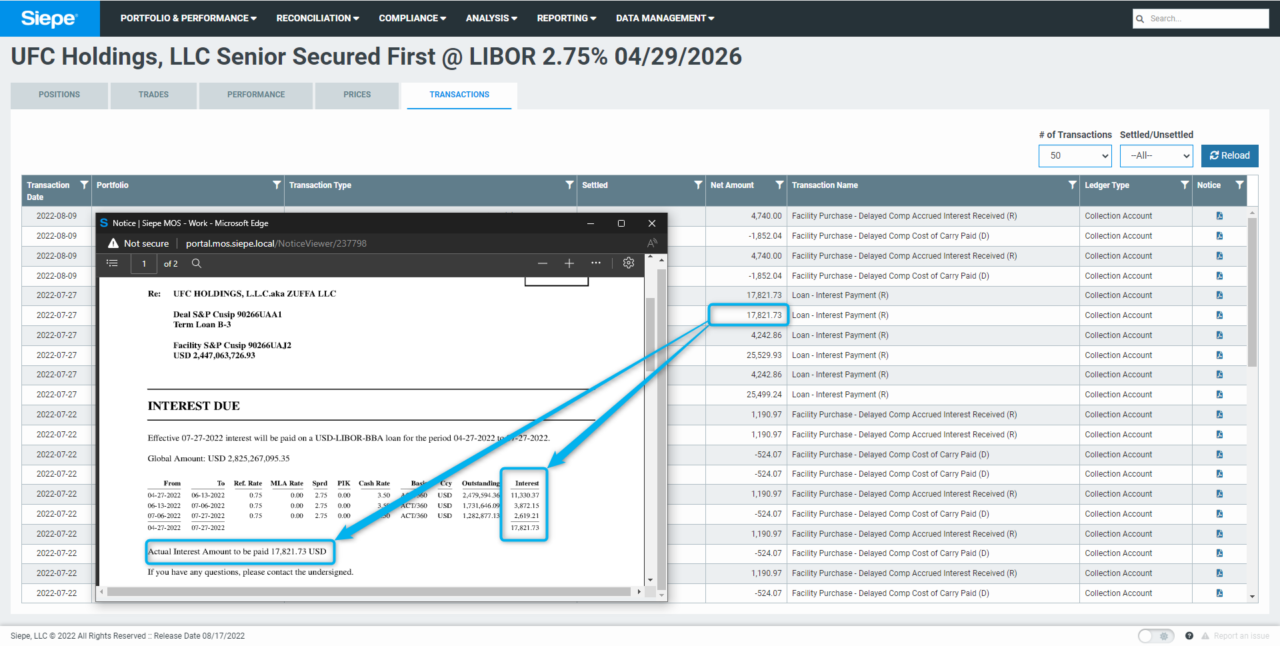 COLLATERAL ADMINISTRATION - Siepe